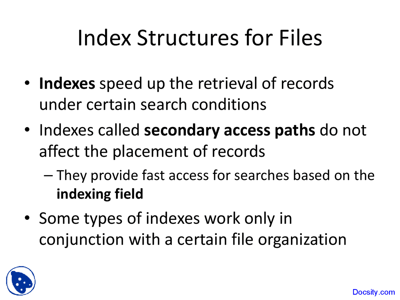 Index Structures Advanced Database Systems Lecture Slides Docsity