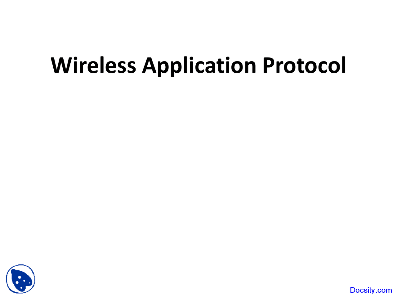 Wireless Application Protocol Mobile Communications Lecture Slides