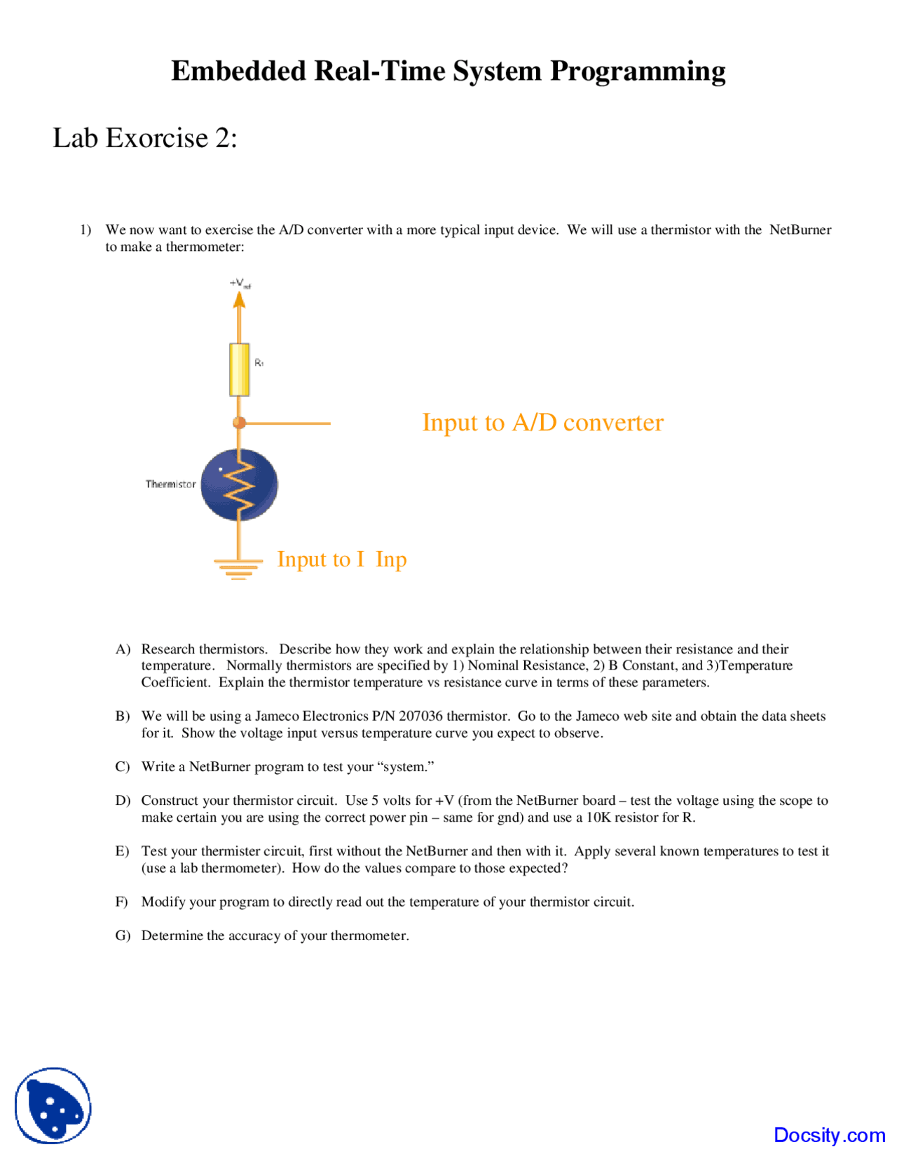 Converter Embedded Real Time System Programming Lab Docsity