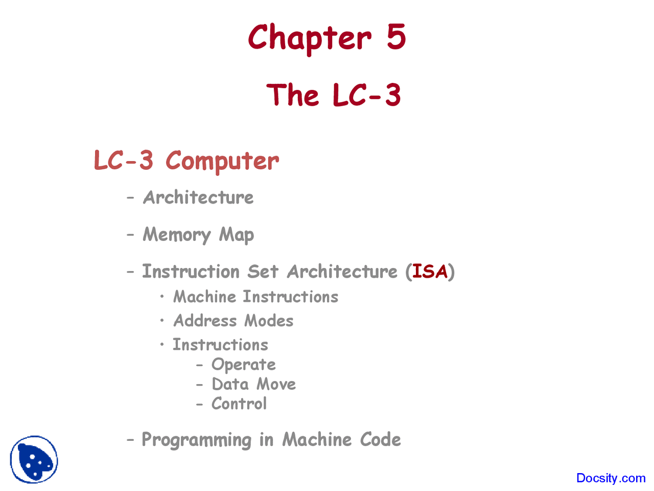 Computer Machine Organization Lecture Slides Docsity