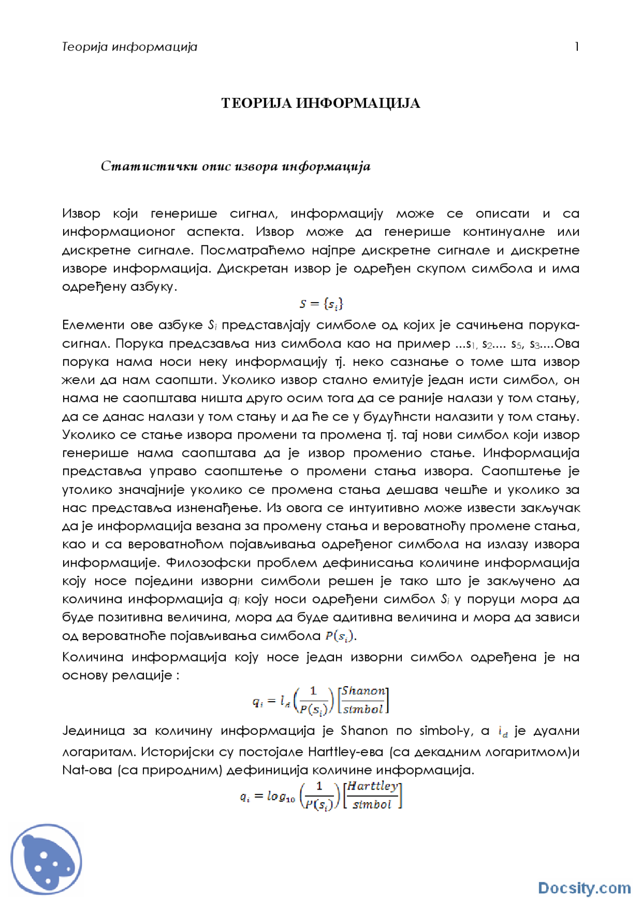 Teorija informacija-Skripta-Digitalne Telekomunikacije-Elektrotehnika i racunarstvo | Rezime ...