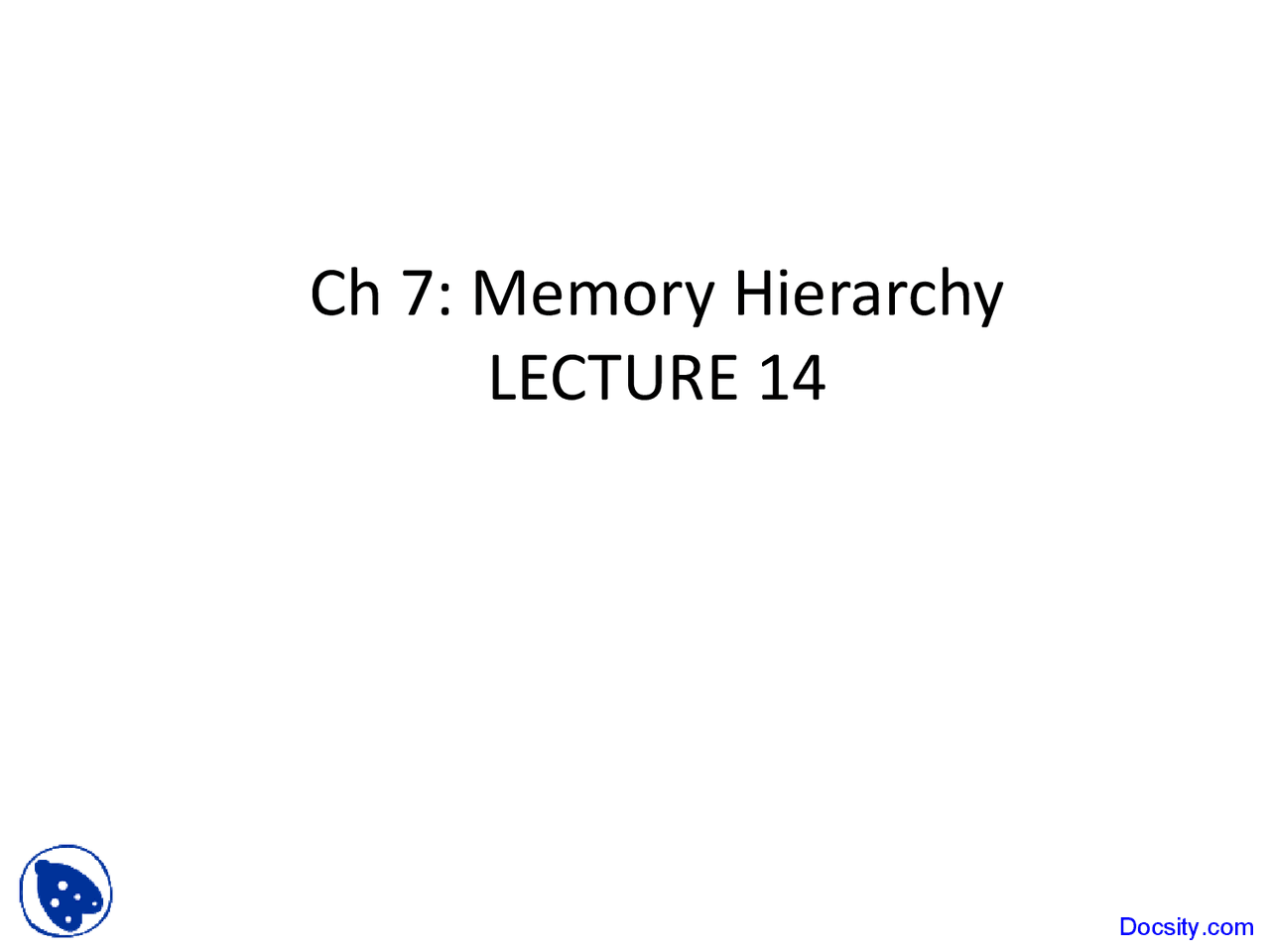 Memory Design And Architecture Of Computer Systems Lecture Slides