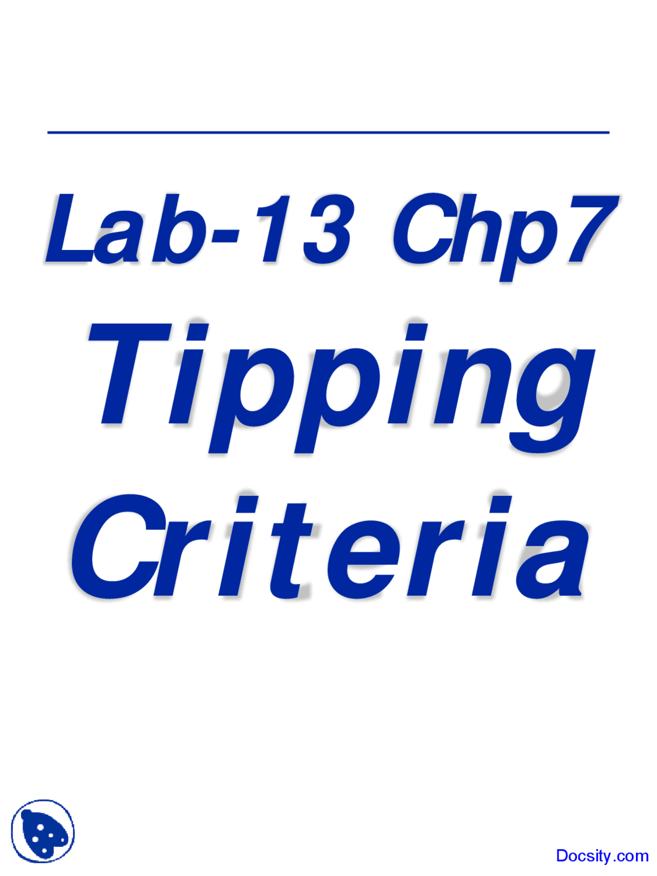 TippingCriteria - Engineering Mechanics - Statics - Lecture Slides ...