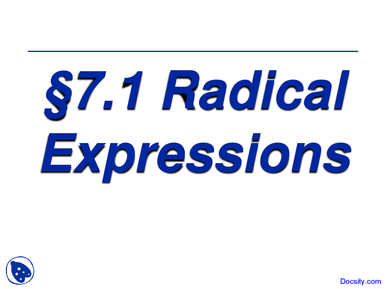 Radical Expressions Intermediate Algebra Lecture Slides Docsity