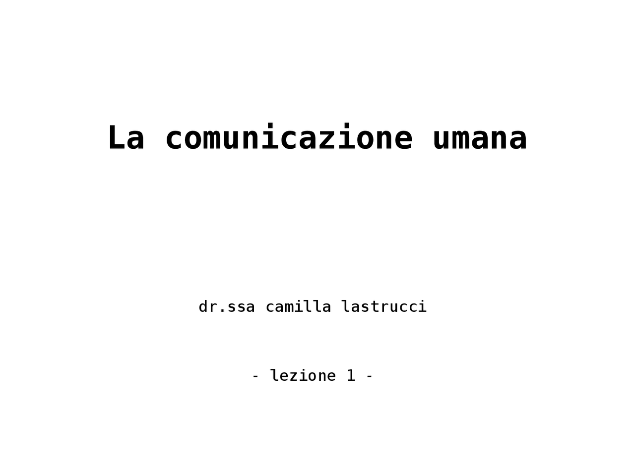 Comunicazione Interpersonale Docsity