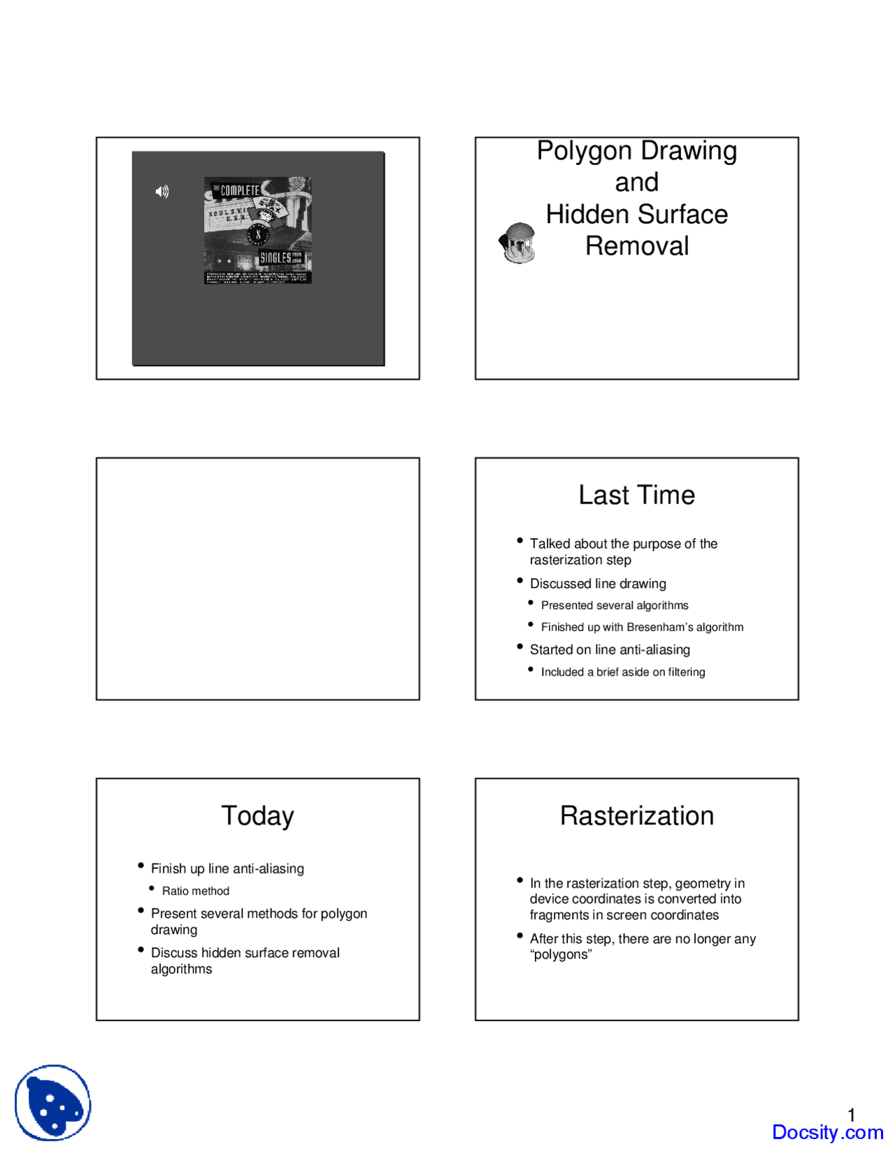 Polygon Drawing Introduction To Computer Graphics Lecture Slides Docsity
