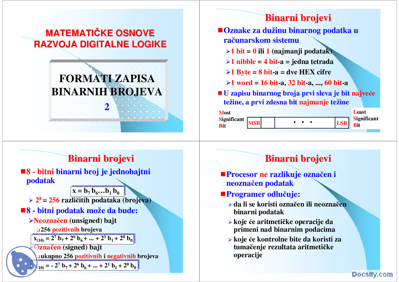 Formati zapisa brojeva-Slajdovi-Programabilna logicka kola ...