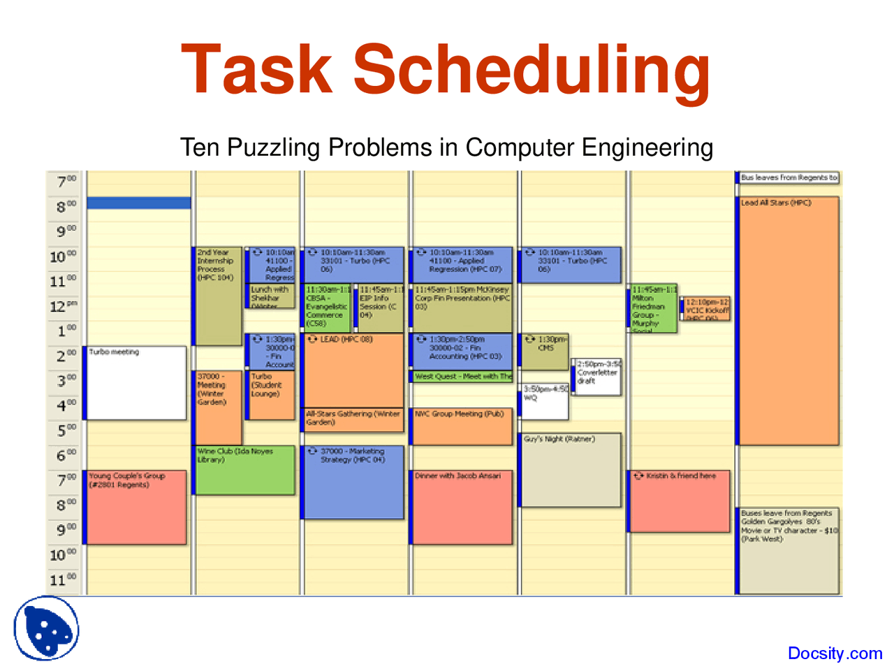 Task Scheduling - Computer Engineering - Lecture Slides - Docsity
