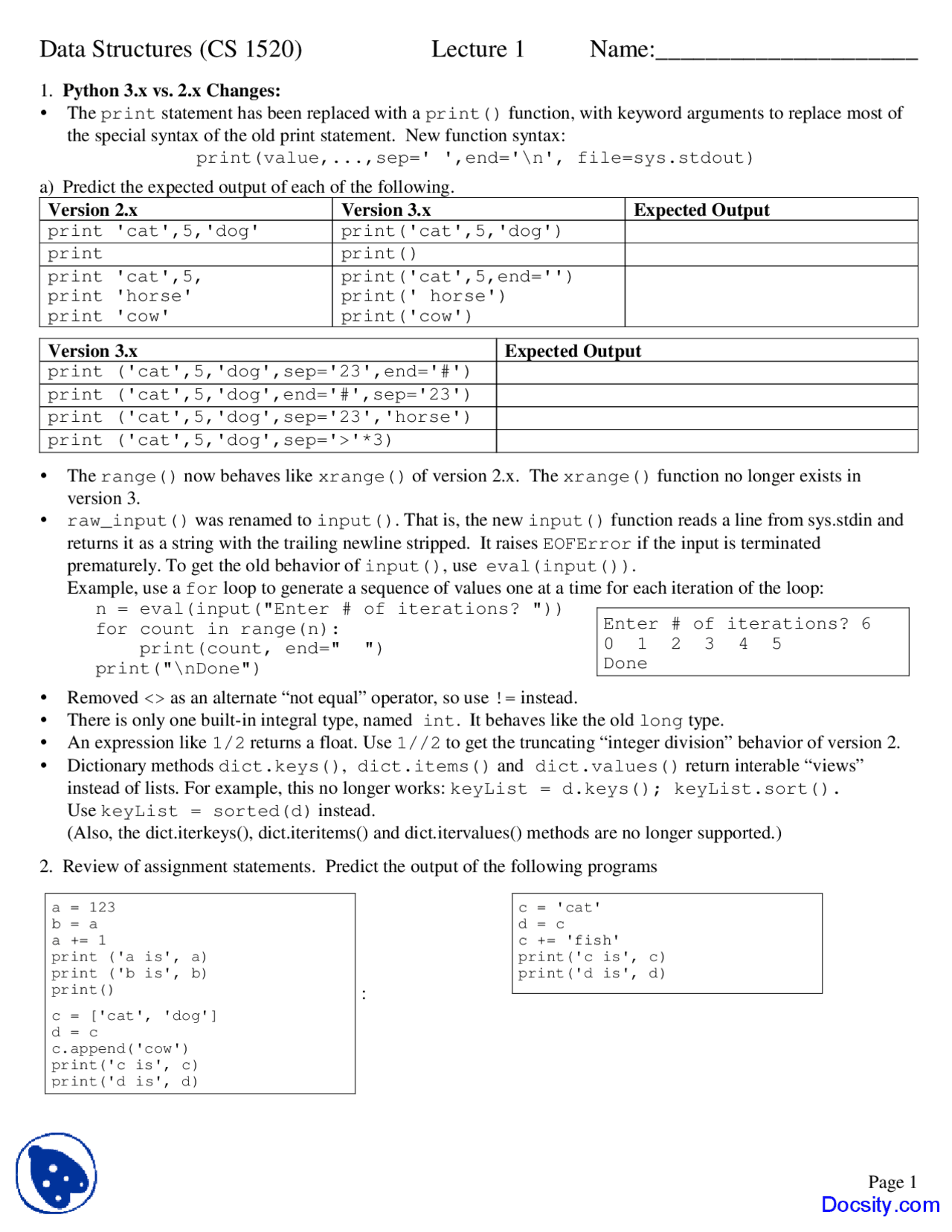 Python 3.x vs. 2.x: Changes in Print, Range, Input & Assignments ...