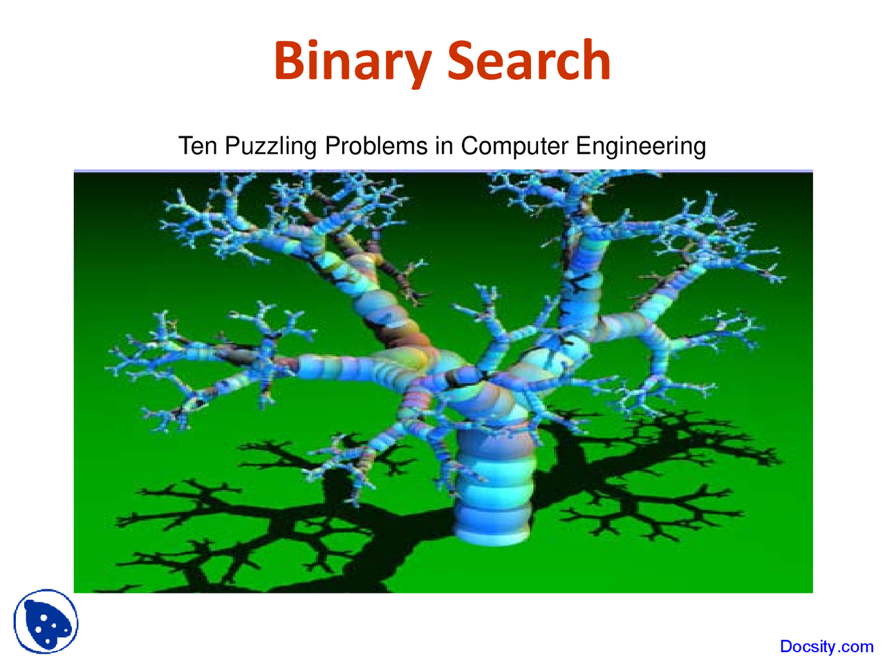 Binary Search Computer Engineering Lecture Slides Docsity