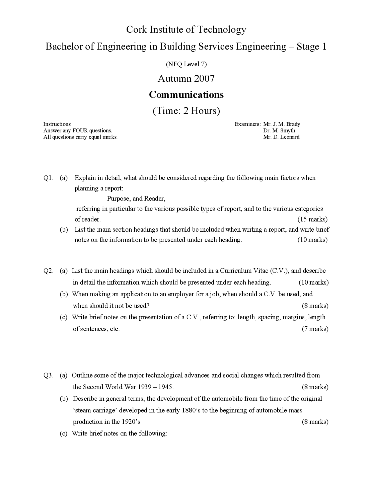 Project Management - Communications - Past Exam Paper | Exams ...