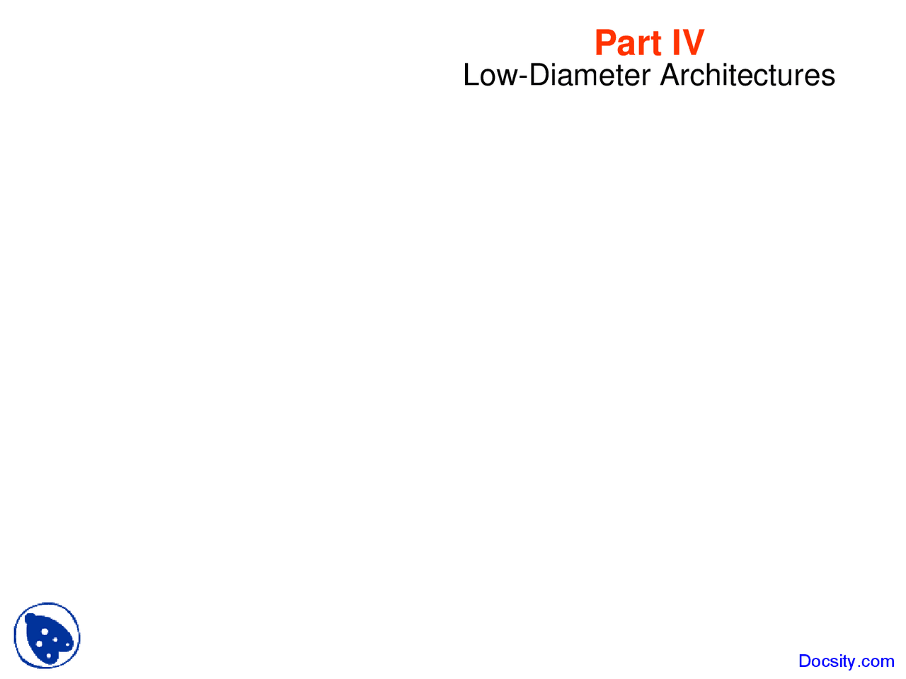 Low Diameter Architectures Parallel Processing Lecture Slides Docsity