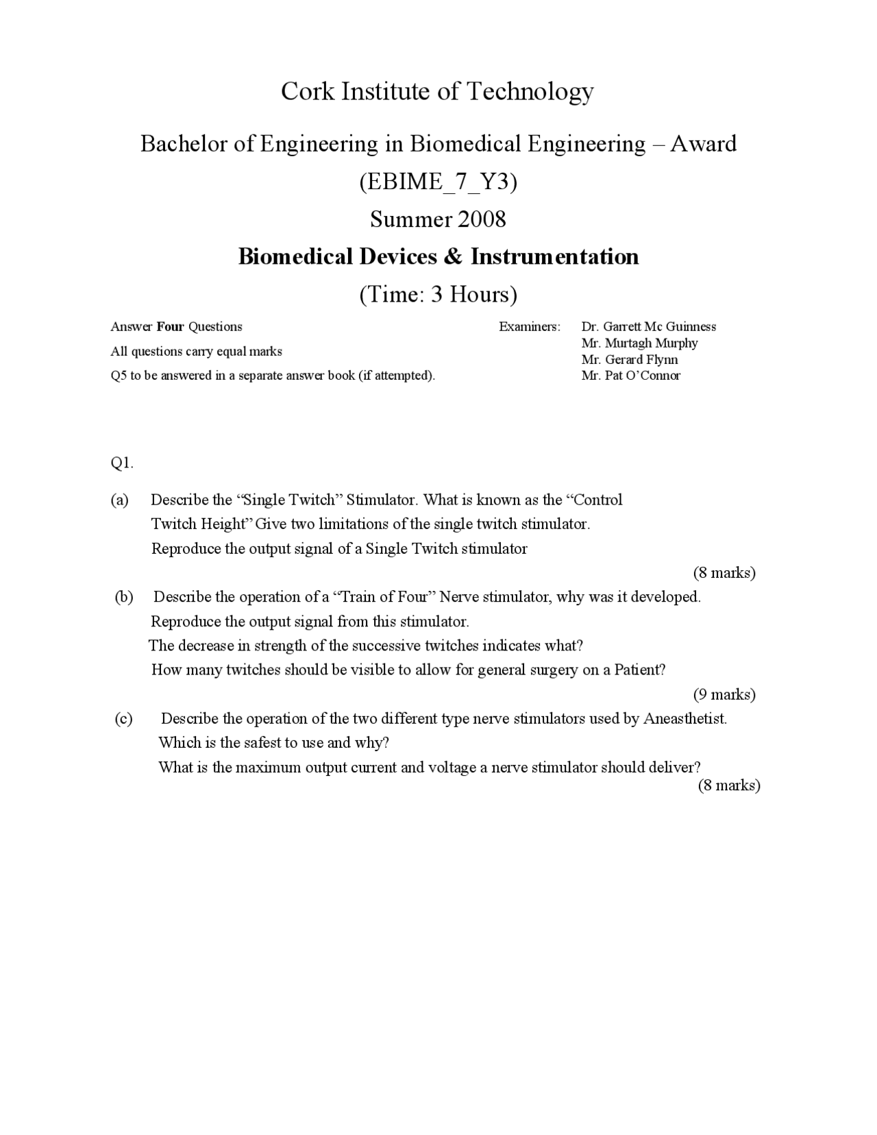 Identify Any Problems Biomedical Devices And Instrumentation Past