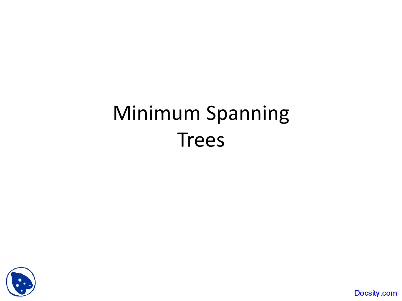 Spanning Trees Data Structures Lecture Slides Docsity