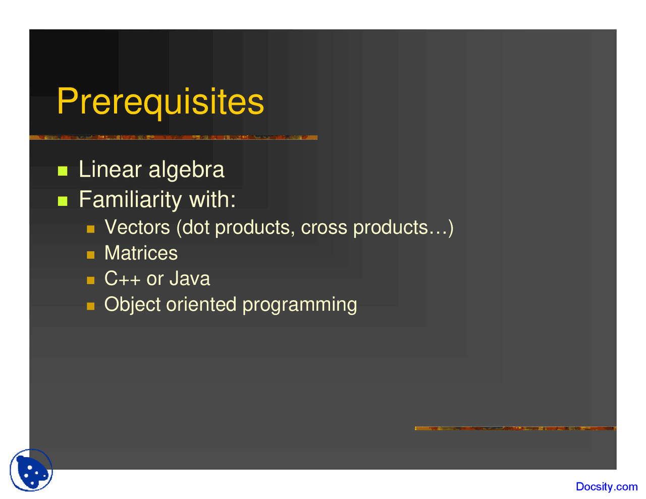 Prerequisites - Introduction to Computer Graphics - Lecture Slides ...