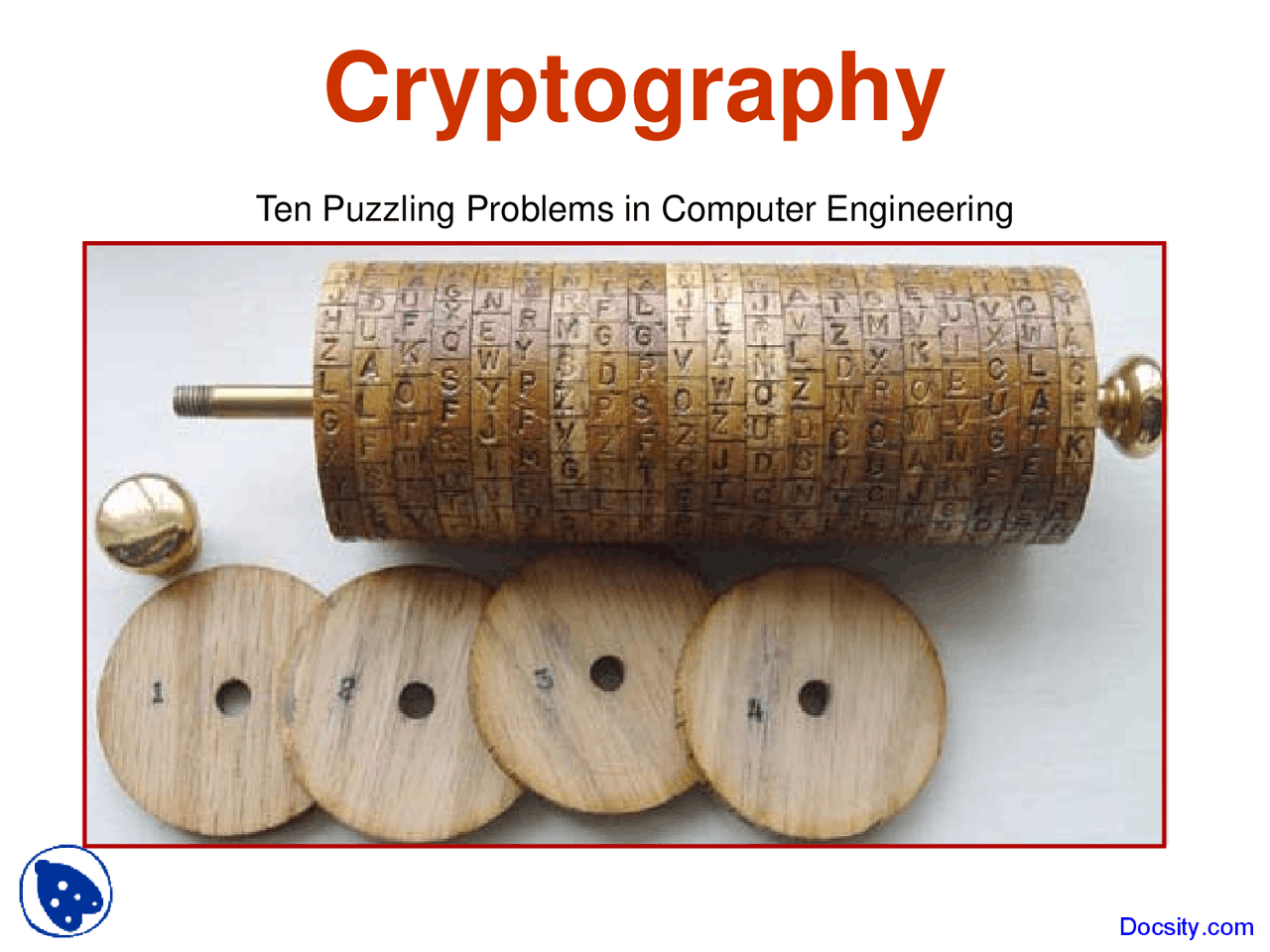 Cryptography Computer Engineering Lecture Slides Docsity