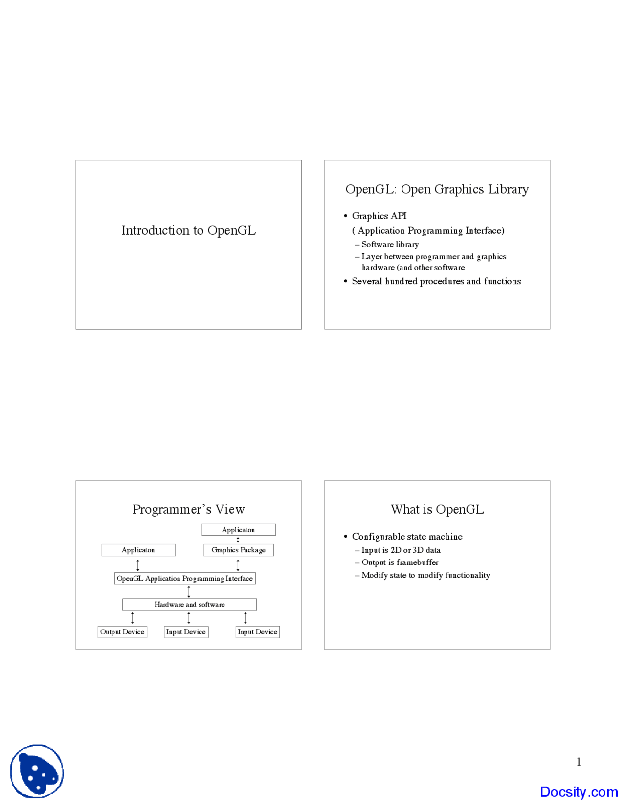 Introduction To Opengl Introduction To Computer Graphics Lecture