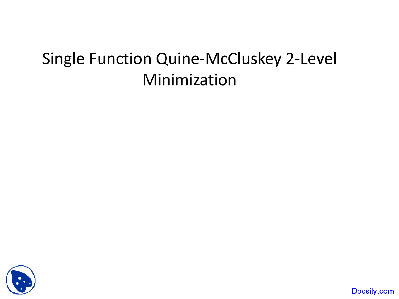 Single Function Digital Systems Lecture Slides Docsity