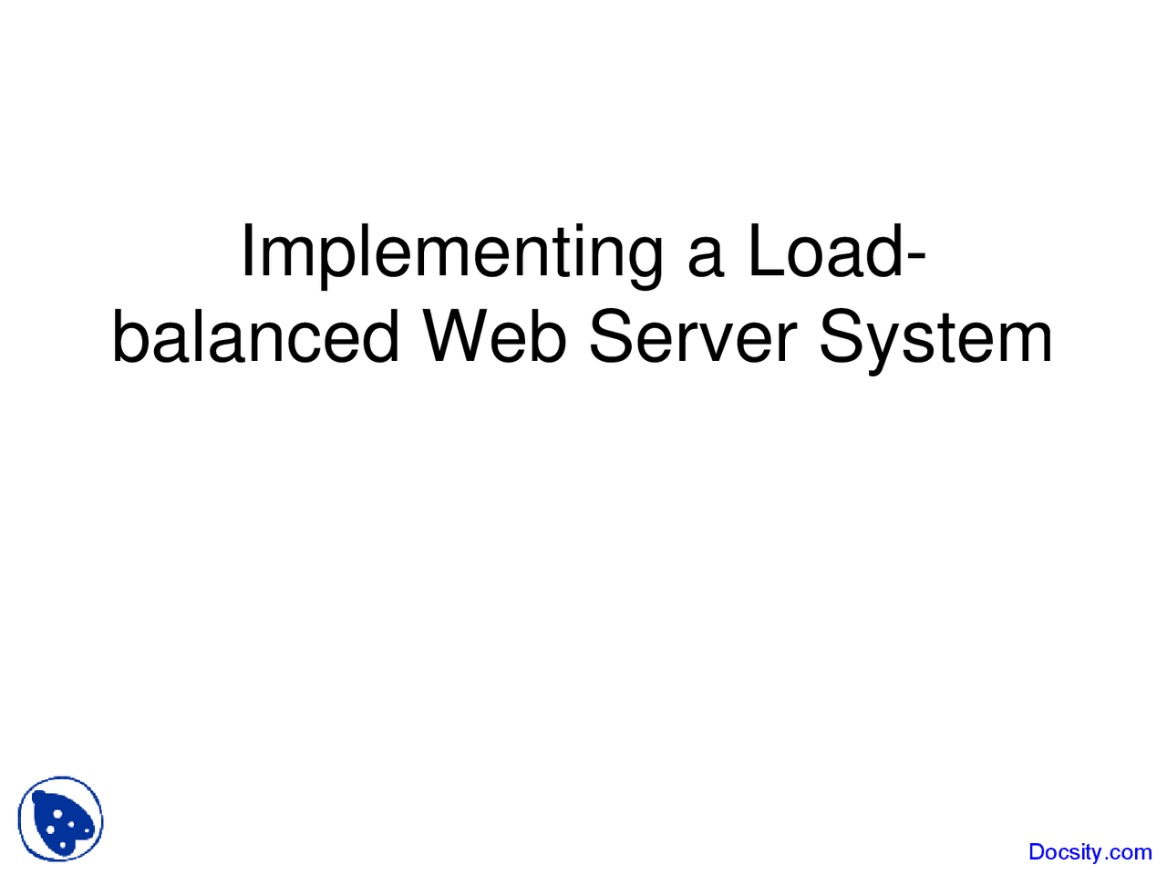 Web Server System Network Processing Architectures Lecture Slides