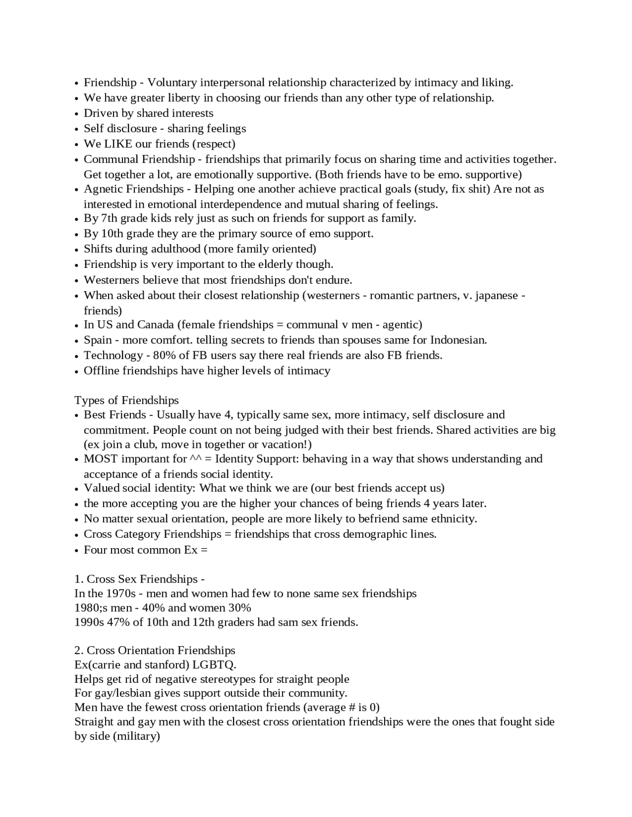 Friendship - Chapter 11 - Introduction to Interpersonal Communication | COM 225 - Docsity