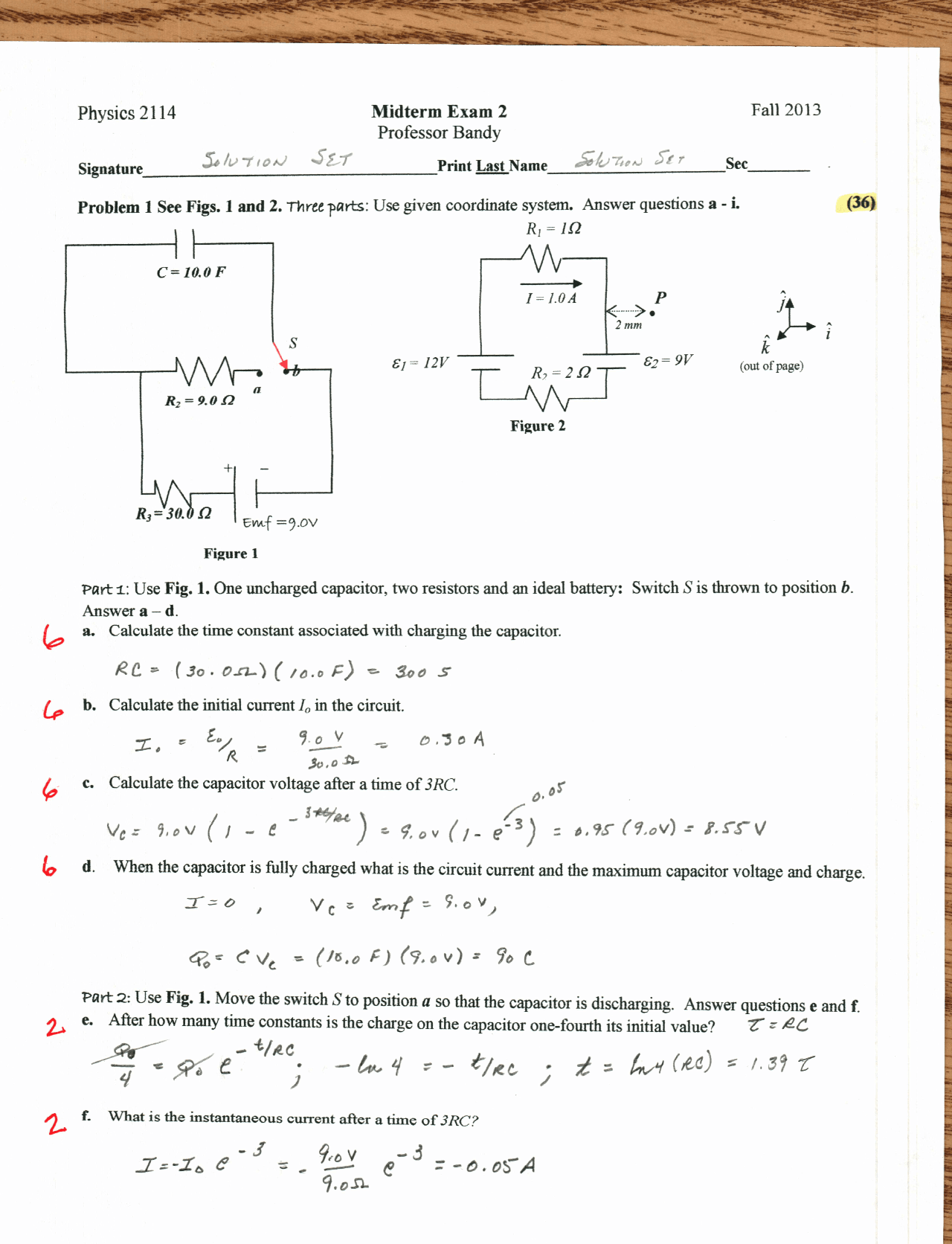 General Physics - Midterm Exam 2 with Solutions | PHYS 2114 - Docsity