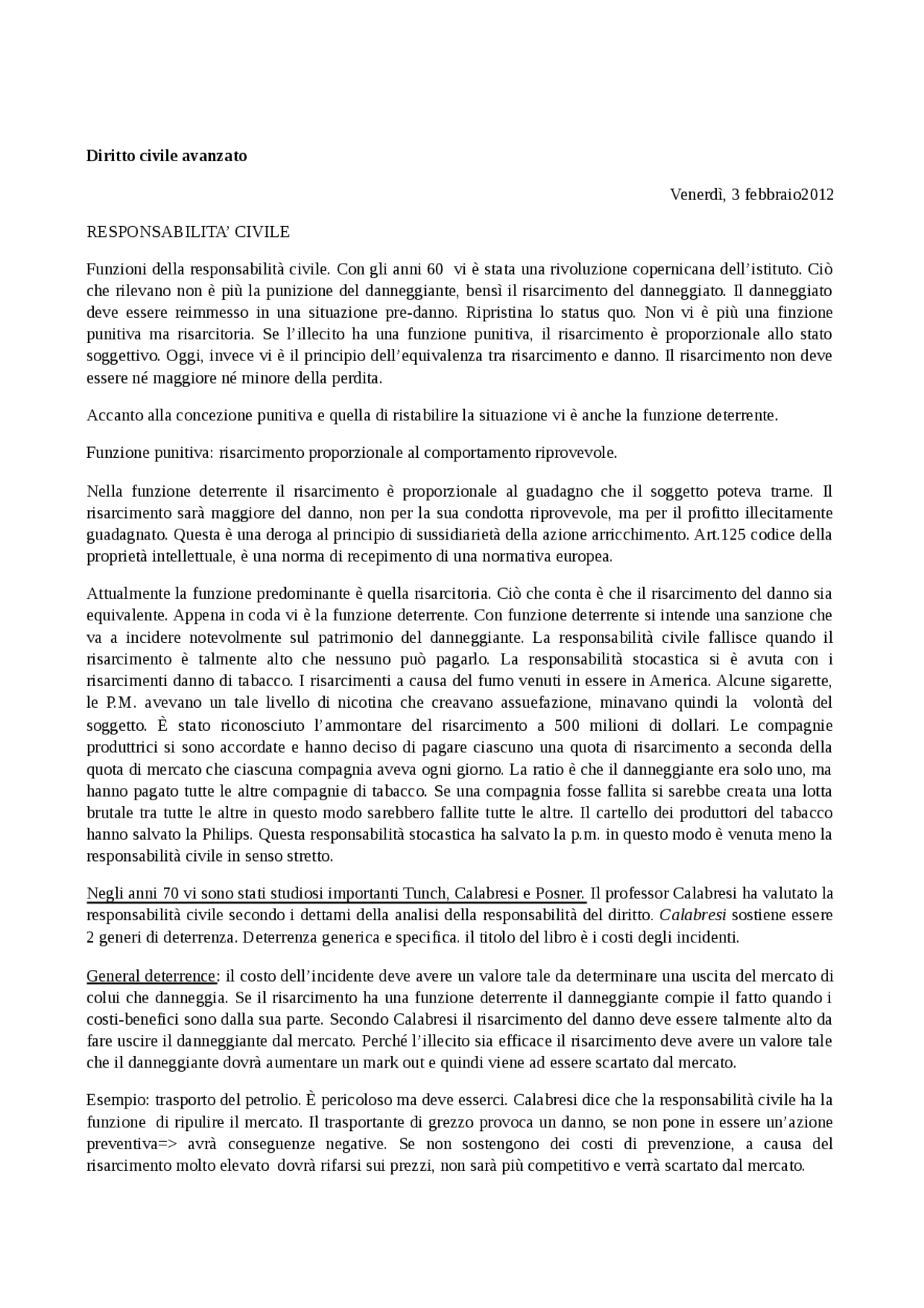 Diritto Civile Avanzato Appunti Diritto Civile Ii Docsity