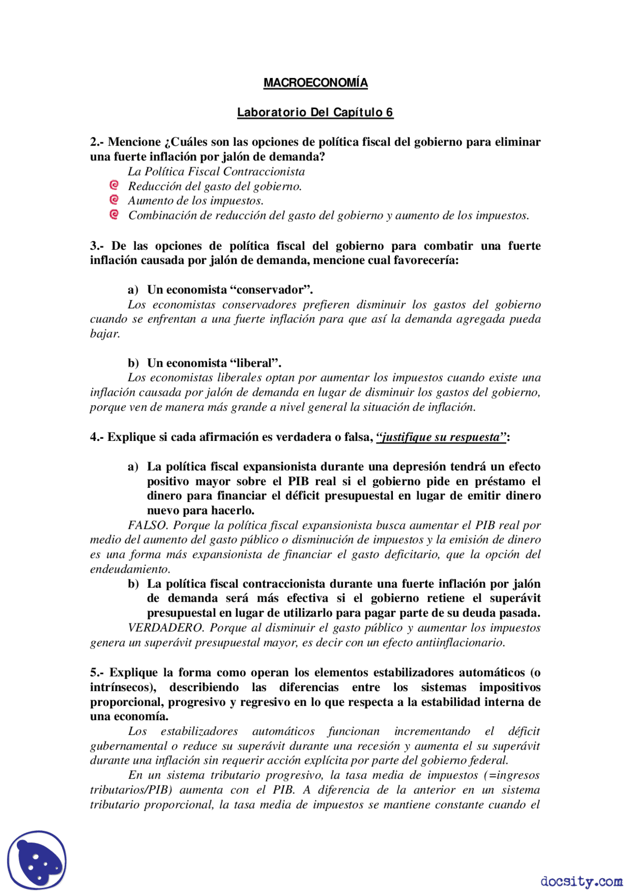 Laboratorio Del Capítulo 6 Apuntes Macroeconomía Docsity