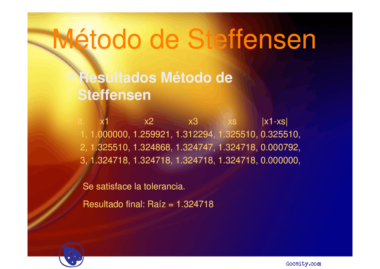 Método De Steffensen - Apuntes - Análisis Numérico - Parte2 - Docsity