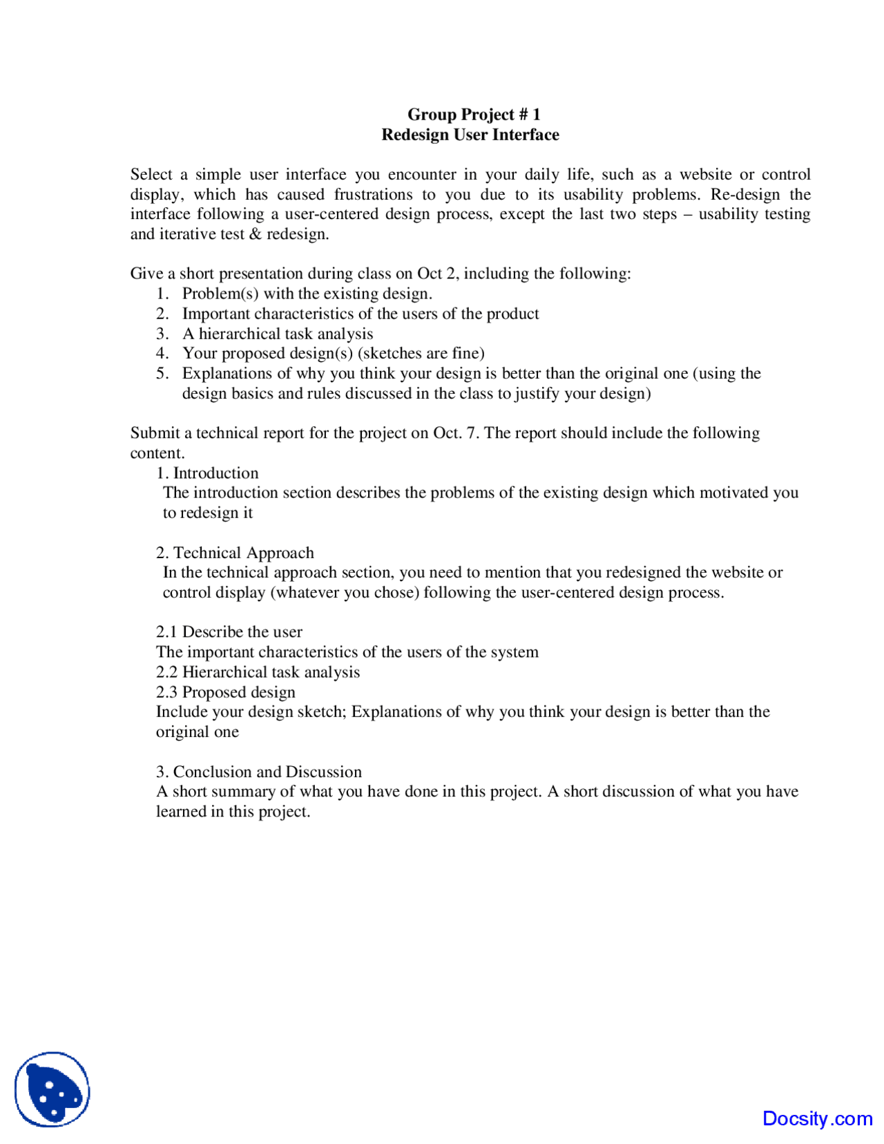 Redesign User Interface Engineering Perspectives Project Docsity