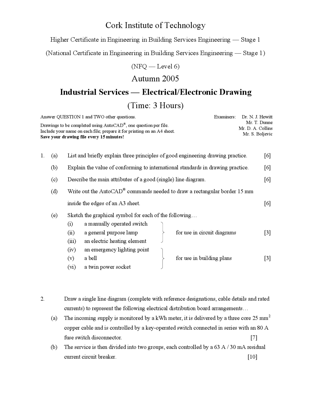 Sockets Lower - Industrial Services - Past Exam Paper - Docsity