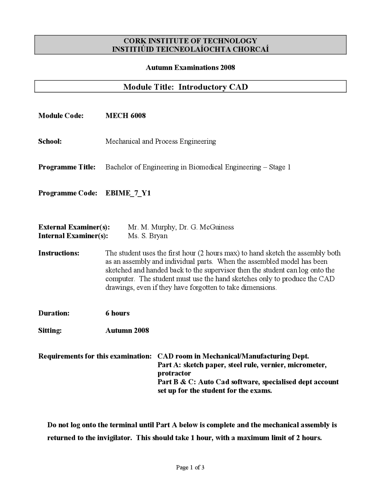 Layers - Introduction to CAD - Past Exam Paper | Exams Computer Aided ...