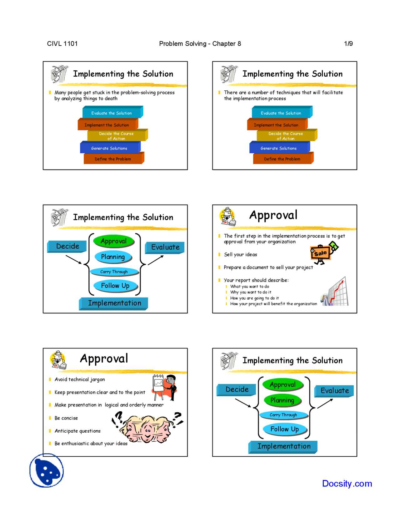 Implementing Solution Civil Engineering Measurements Lecture Slides