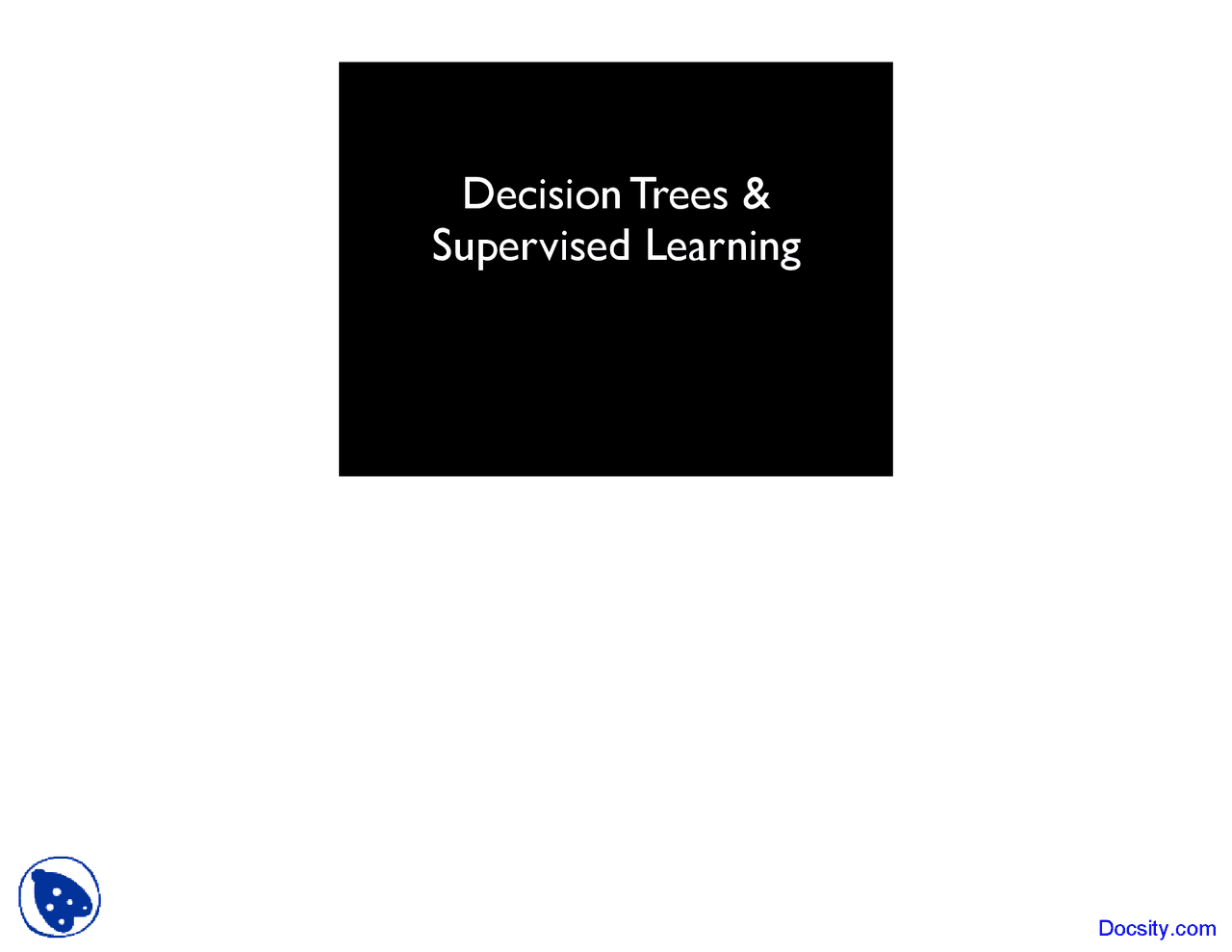 Decision Trees Data Base Management System Lecture Slides Docsity