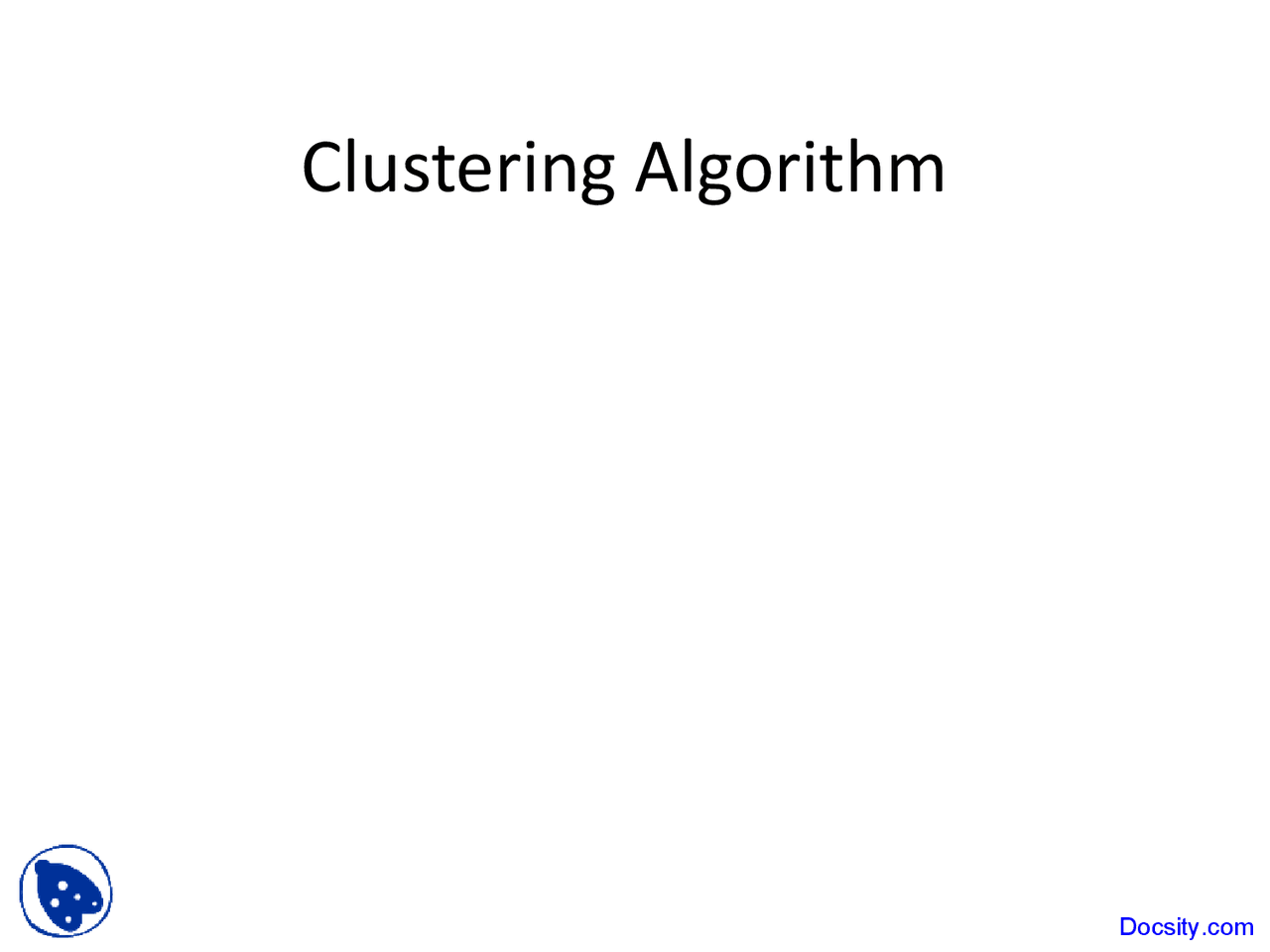 Clustering Algorithm Data Base Management System Lecture Slides 1717