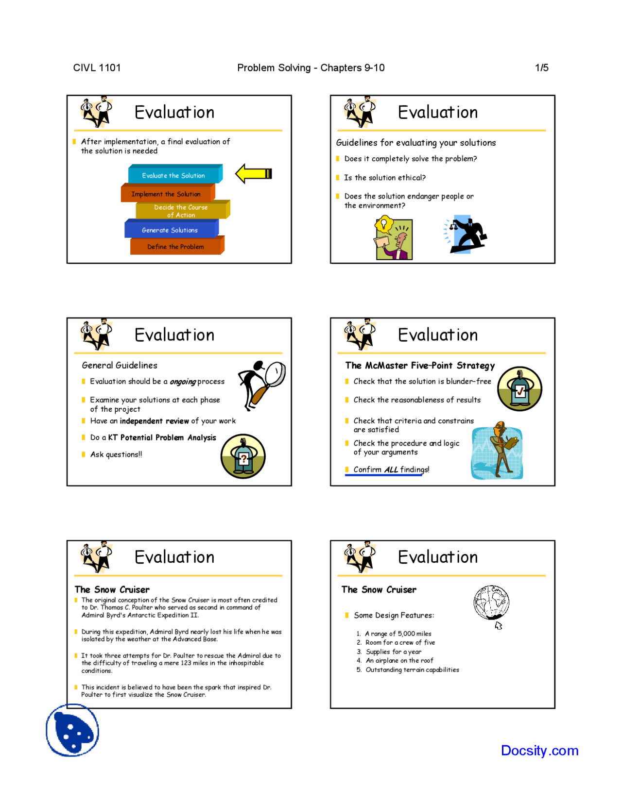 Evaluation Civil Engineering Measurements Lecture Slides Docsity