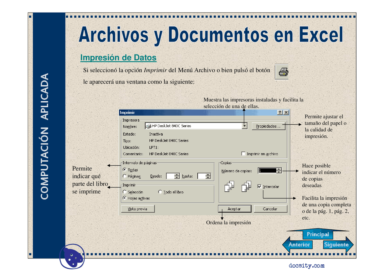 Microsoft Excel Apuntes Computación Aplicada Informática Parte