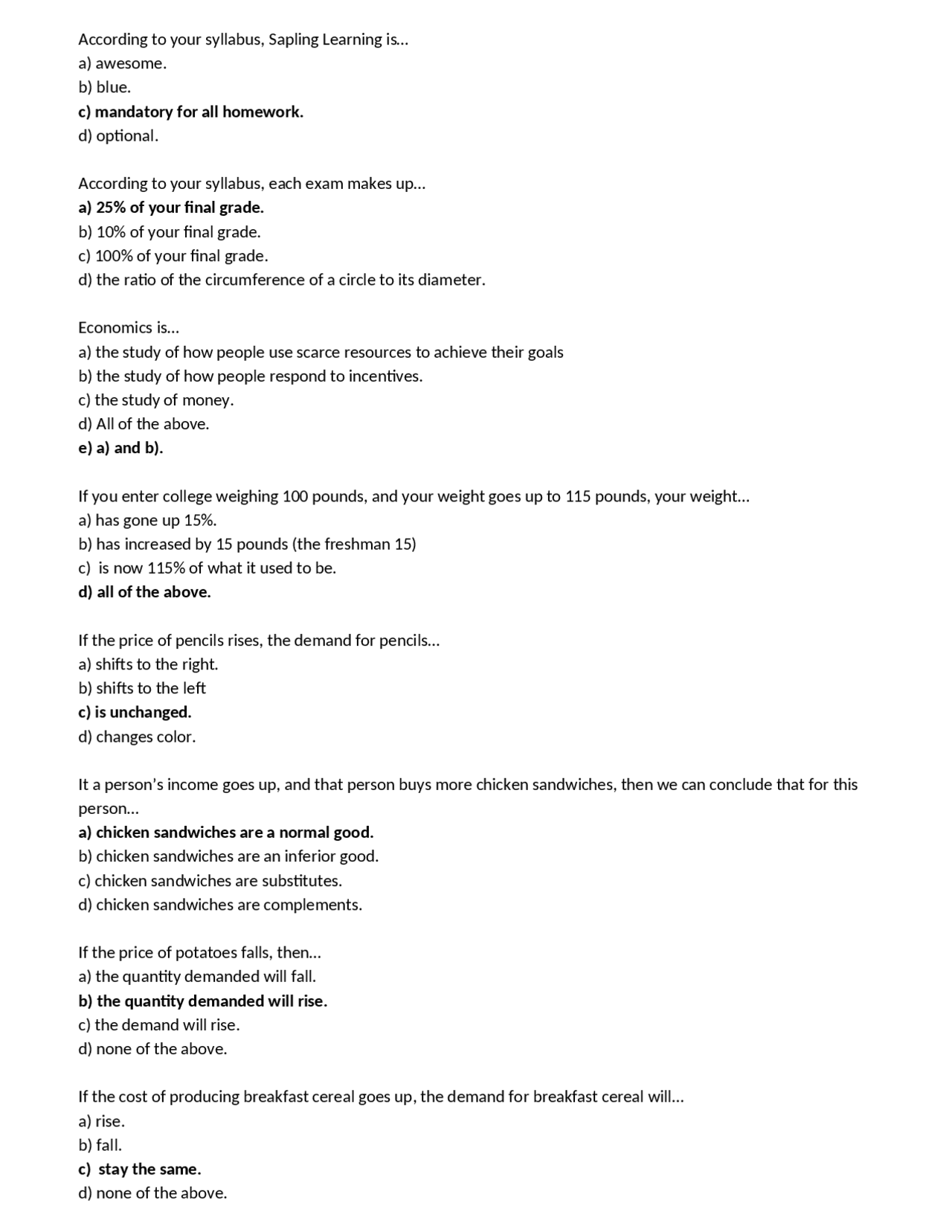 Multiple Choice Questions with Key of Economics, Macroeconomics | ECON ...