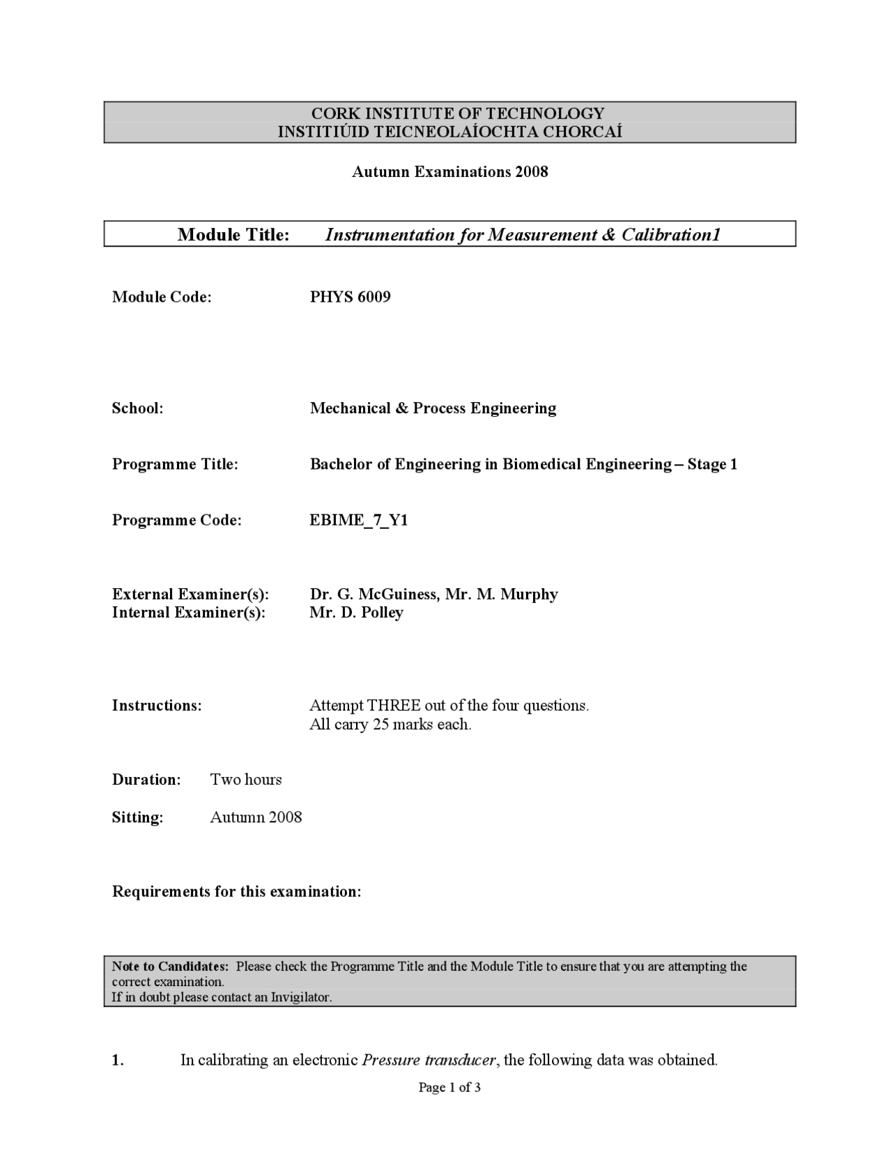 Applied Pressure Instrumentation For Measurement And Calibration