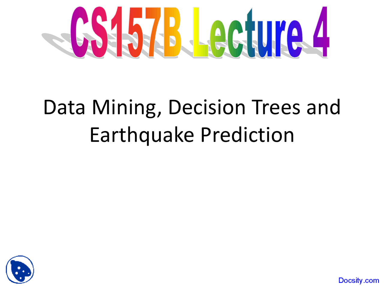 Data Mining Data Base Management System Lecture Slides Docsity