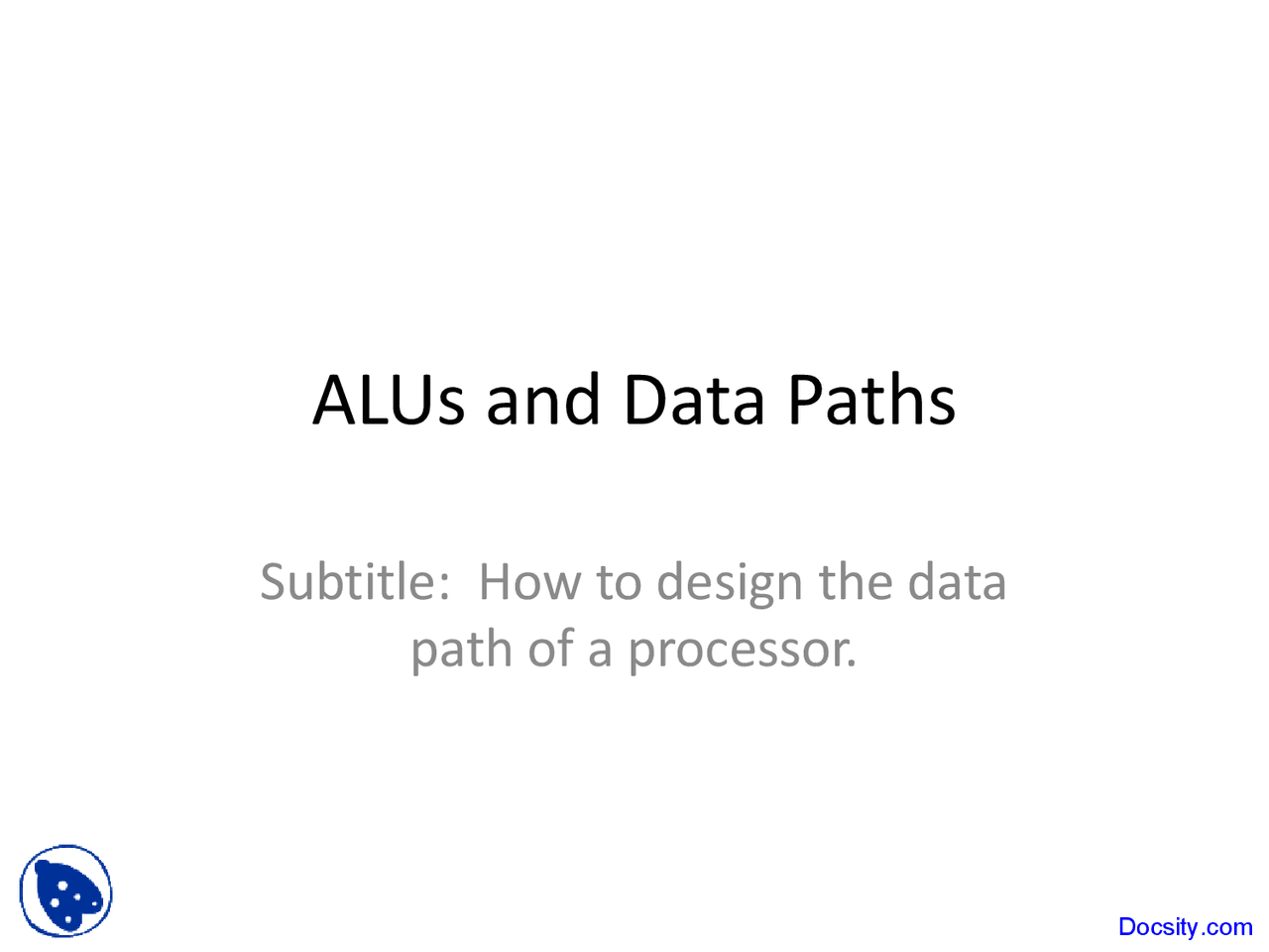 Data Paths Hdl Design Lecture Slides Docsity