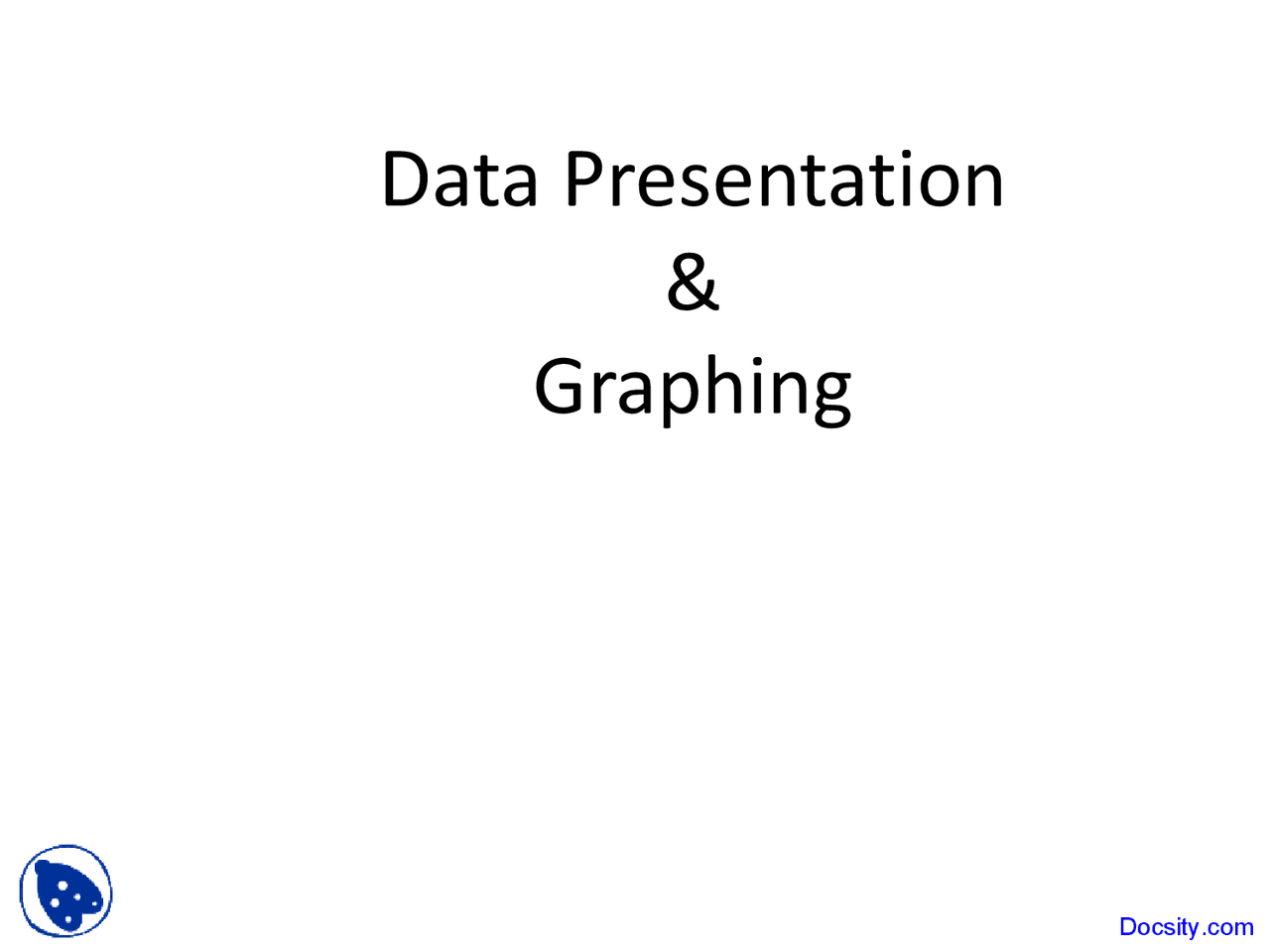 Data Presentation - Introduction to Engineering - Lecture Slides - Docsity