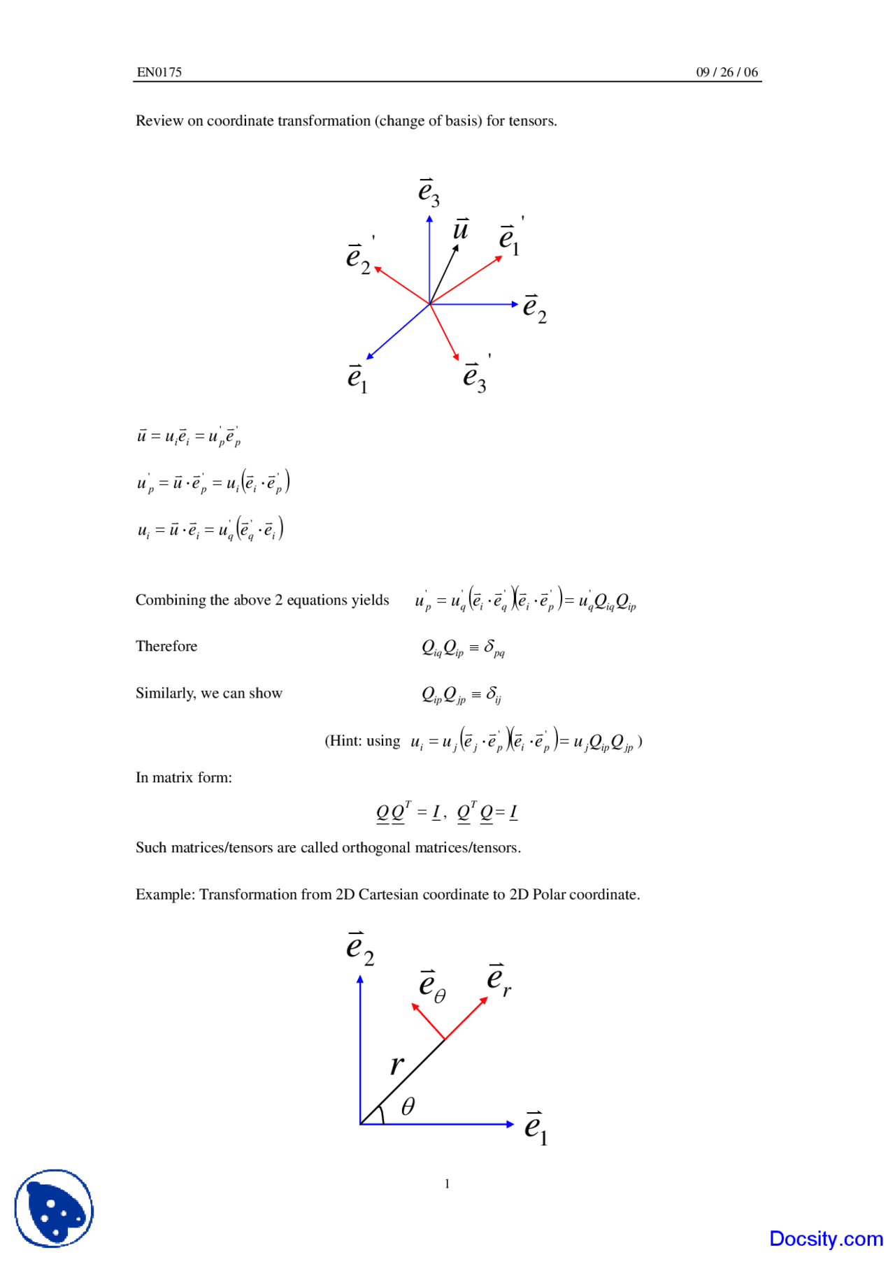 Coordinate Transformation for Tensors - Advanced Mechanics of Solids ...