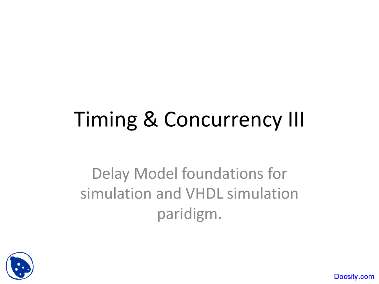 Timing And Concurrency Hdl Design Lecture Slides Docsity