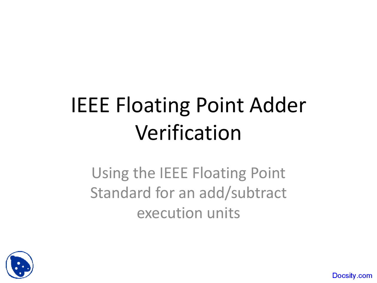 Verification Hdl Design Lecture Slides Docsity