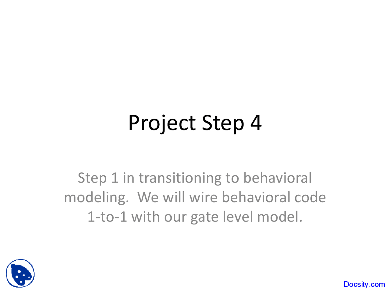Transitioning Hdl Design Lecture Slides Docsity