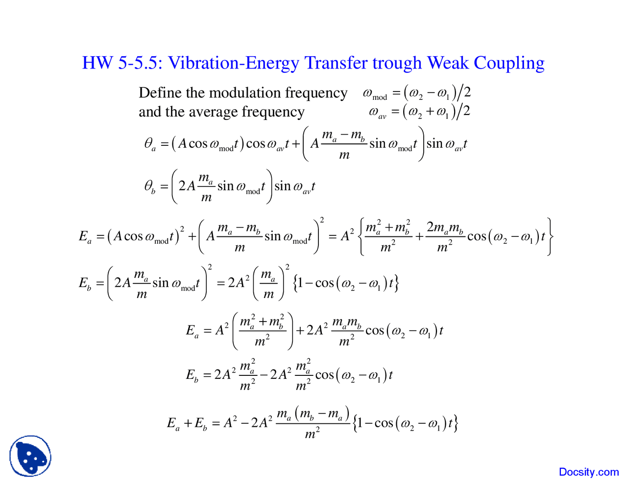 Vibration Energy Transfer Dynamics And Vibrations Lecture Slides