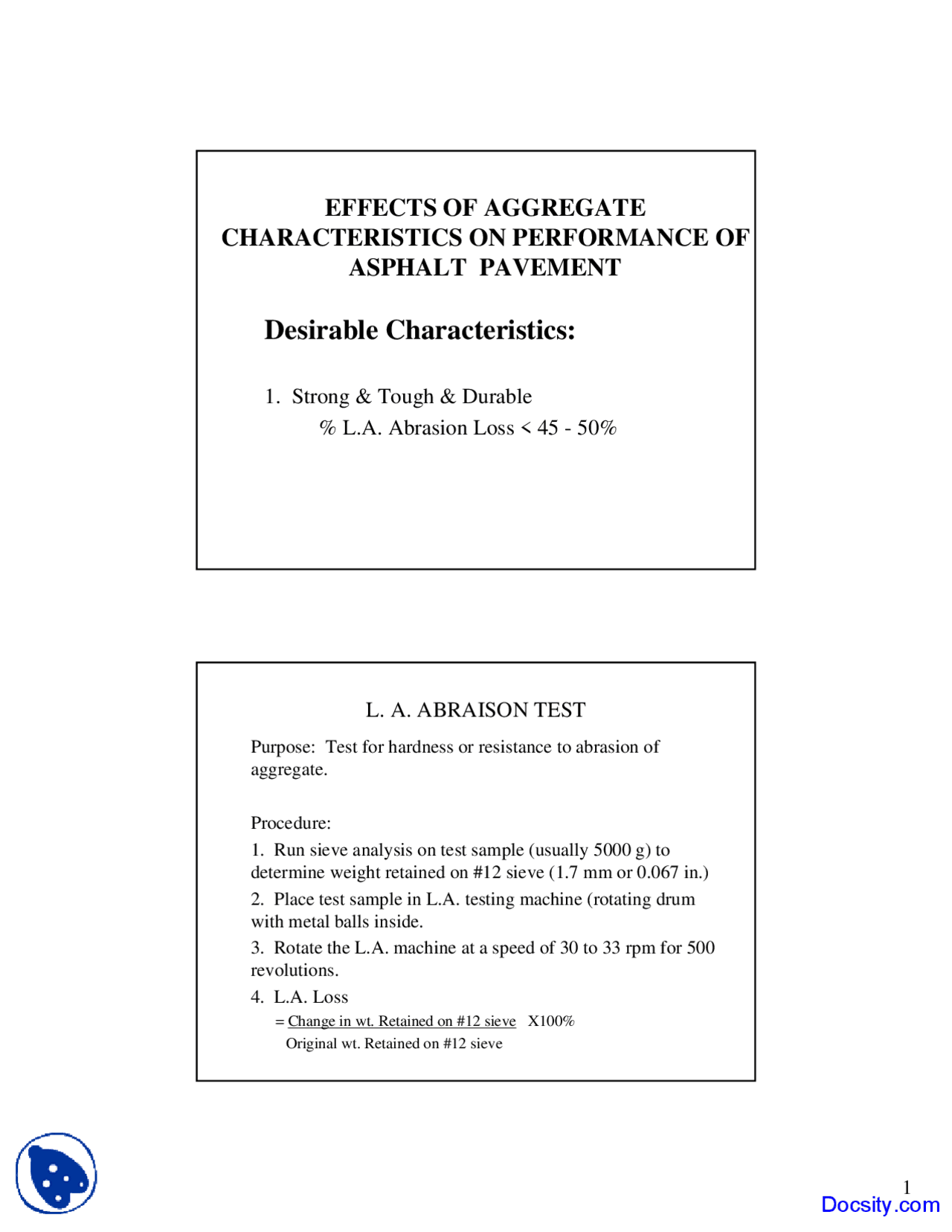 Desirable Characteristics Civil Engineering Lecture Slides Docsity