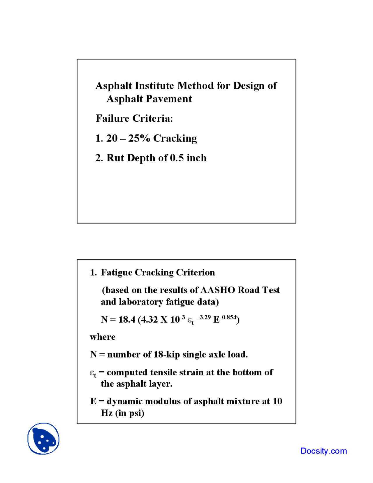 Asphalt Institute Pavement Managment System Lecture Slides Slides