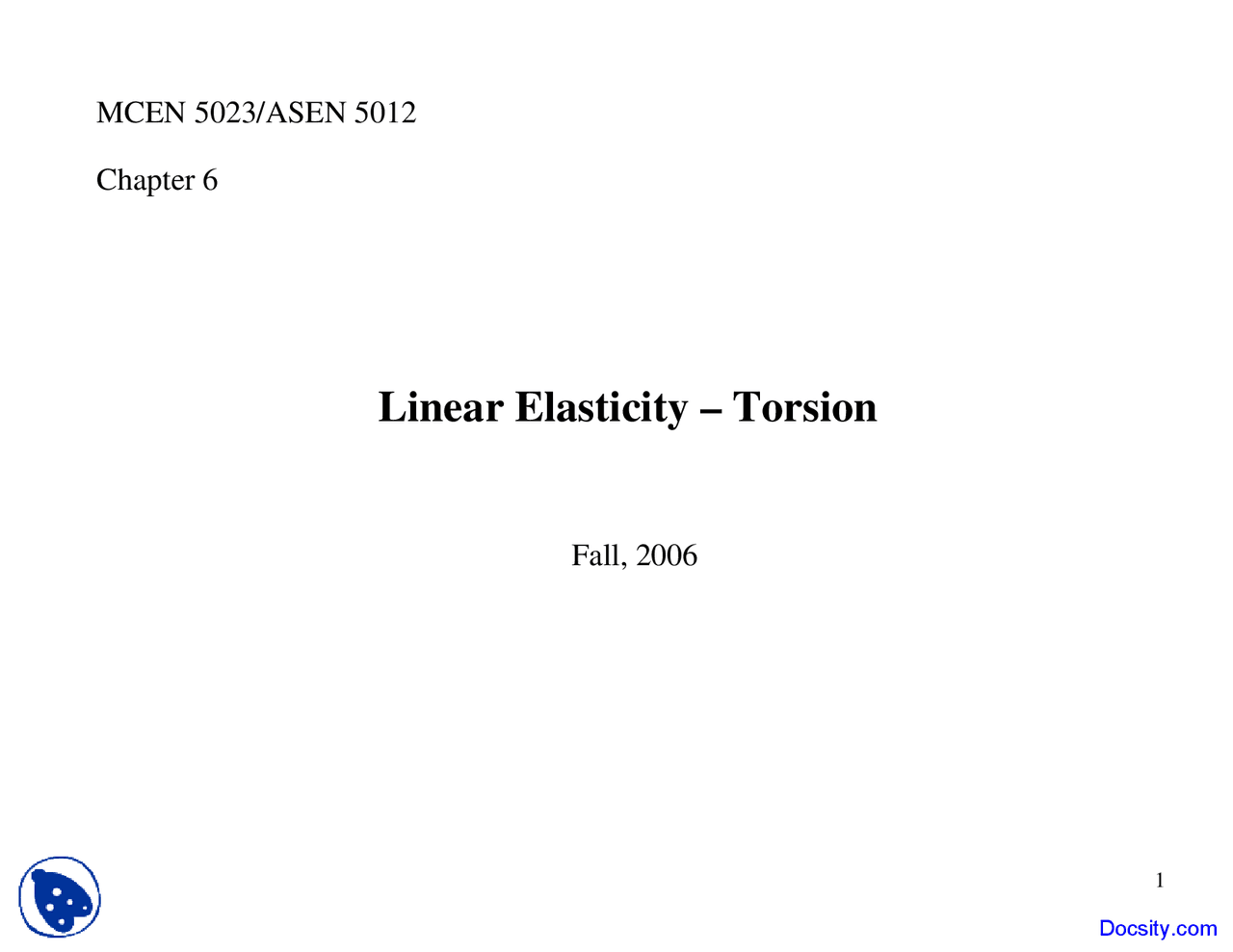 Linear Elasticity - Mechanics of Aerospace Structures - Lecture Slides - Docsity