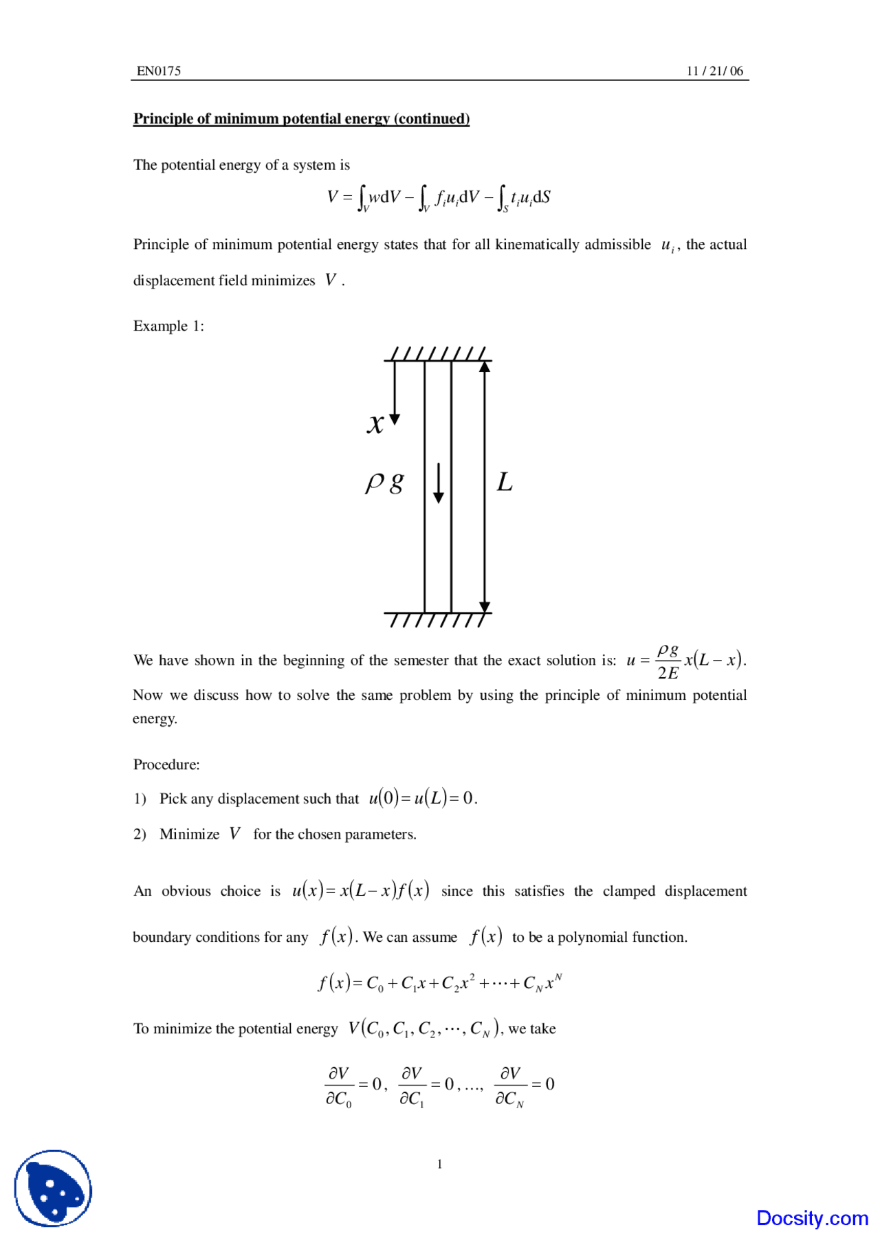 Principle of Minimum Potential Energy - Advanced Mechanics of Solids ...